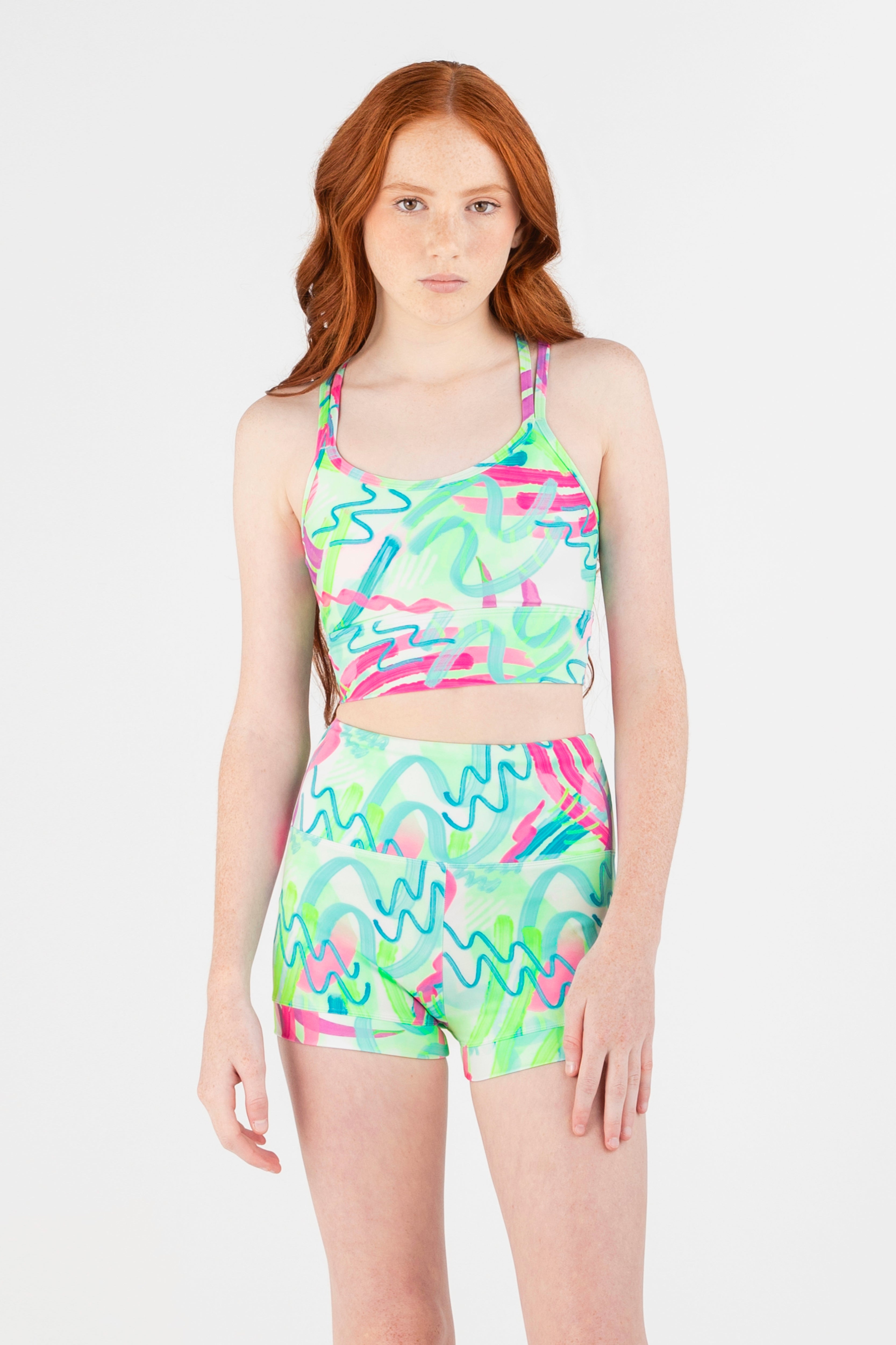 Empowered Long-Line Crop Top - Abstract | Every Turn