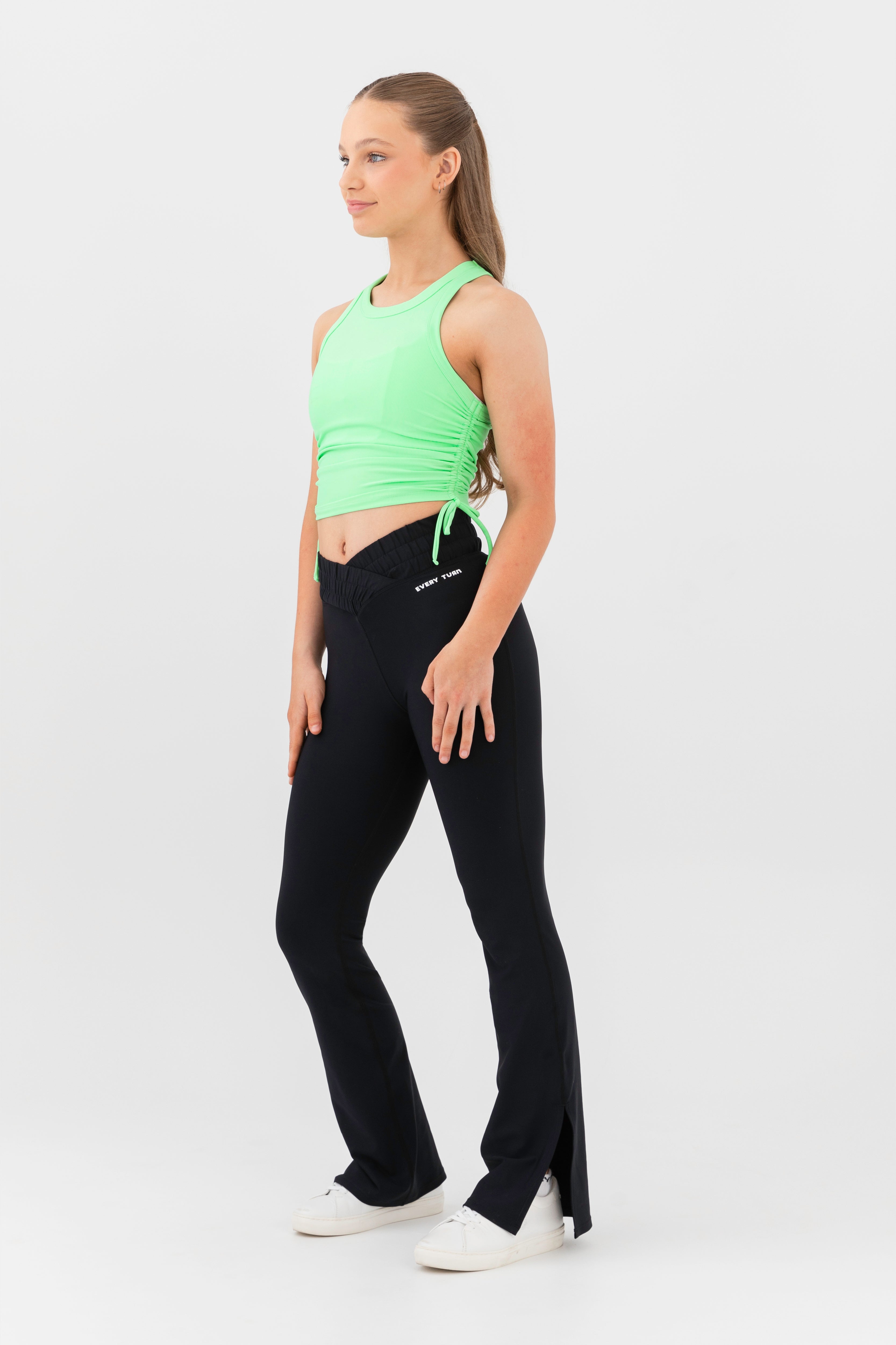 Peppa Cropped Rib Singlet - Neon Spearmint | Every Turn